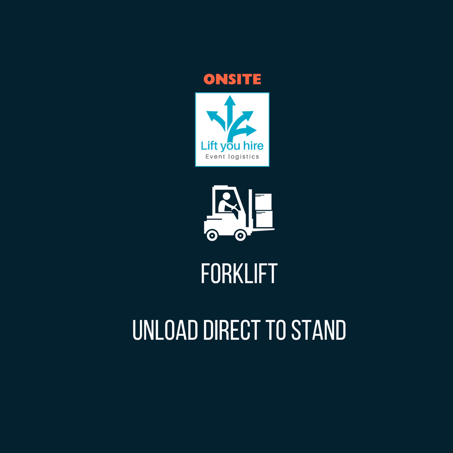 Fork Lift unloading direct to stand - Manchester Central – Lift you hire